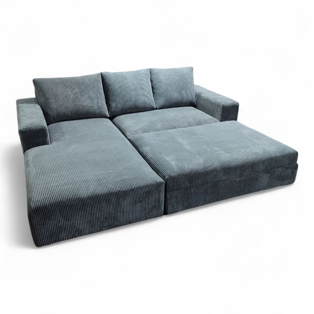 Joshy L Shape Sofa + Storage Ottoman - TACH LUXURE HOME